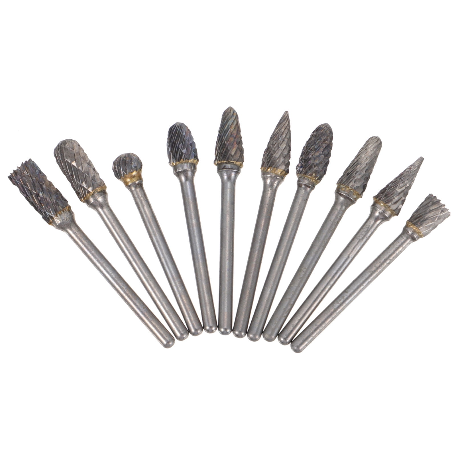 Hemoton 1 Set 10pcs Steel File Set Double-groove Steel Electric Rotary ...