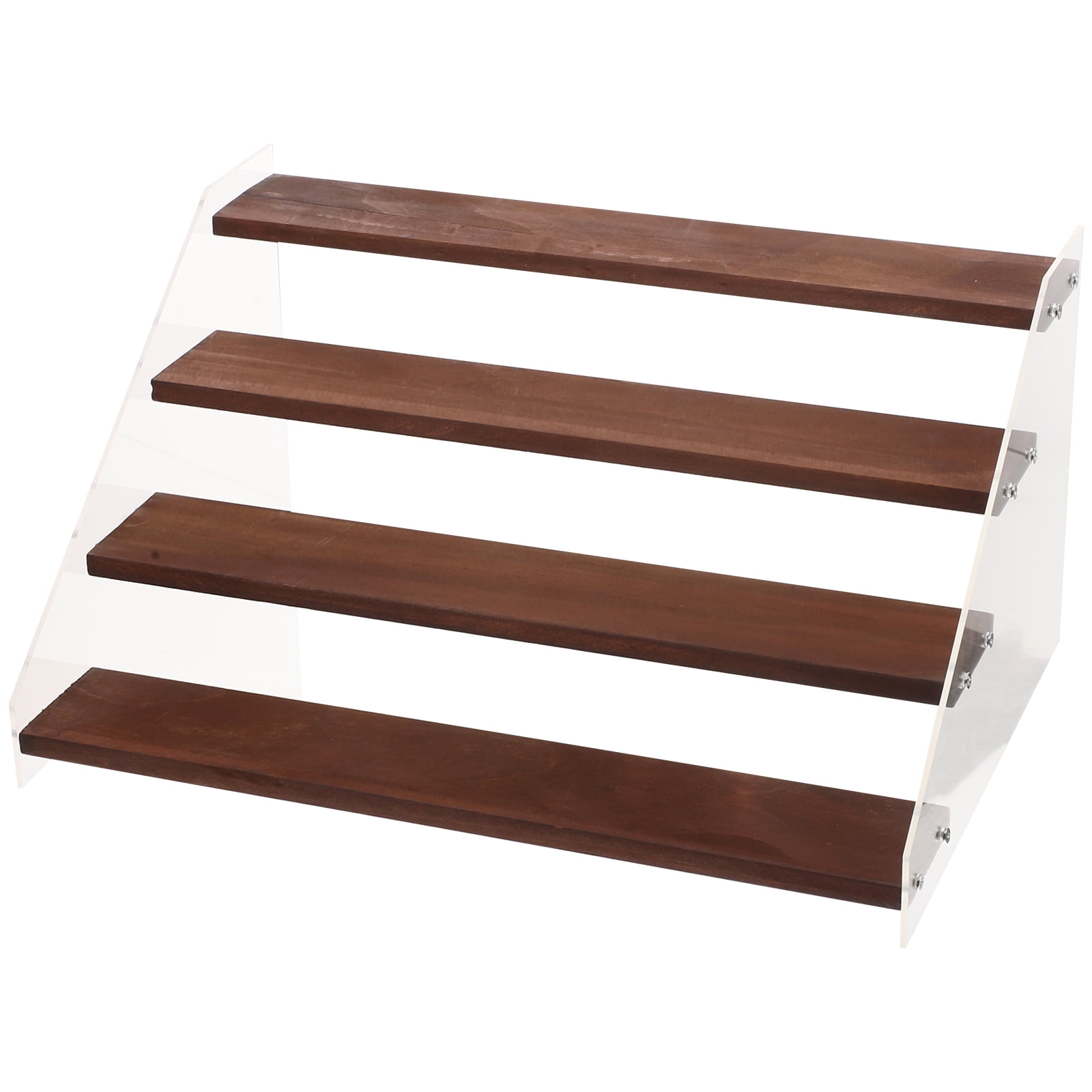 Hemoton 1 Set Acrylic Wood Display Stand 4 Tier Display Shelf Riser ...