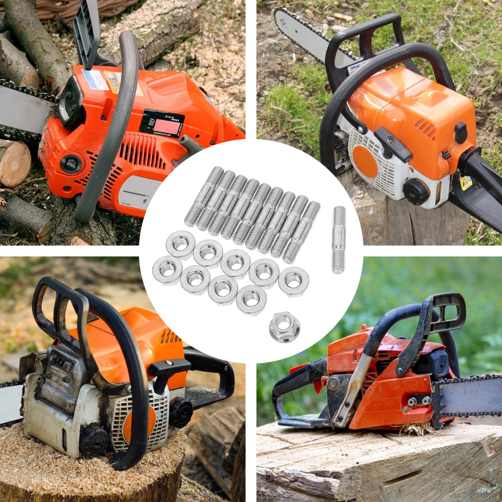 Hemoton 1 Set Bar Nut And Screw Kit Chainsaw Double Ended Stud Screws ...