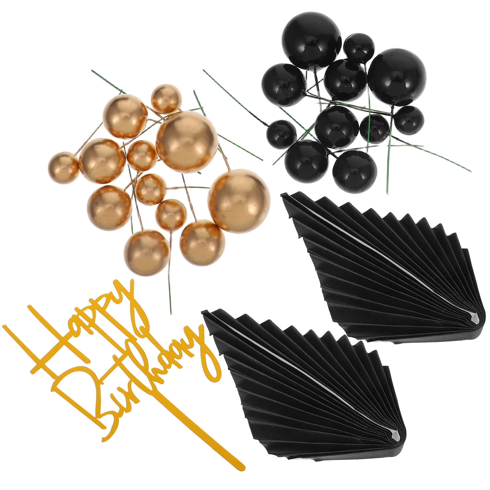 HEMOTON Boho Cake Decorations with Palm Leaves and Mini Balloon Cupcake ...