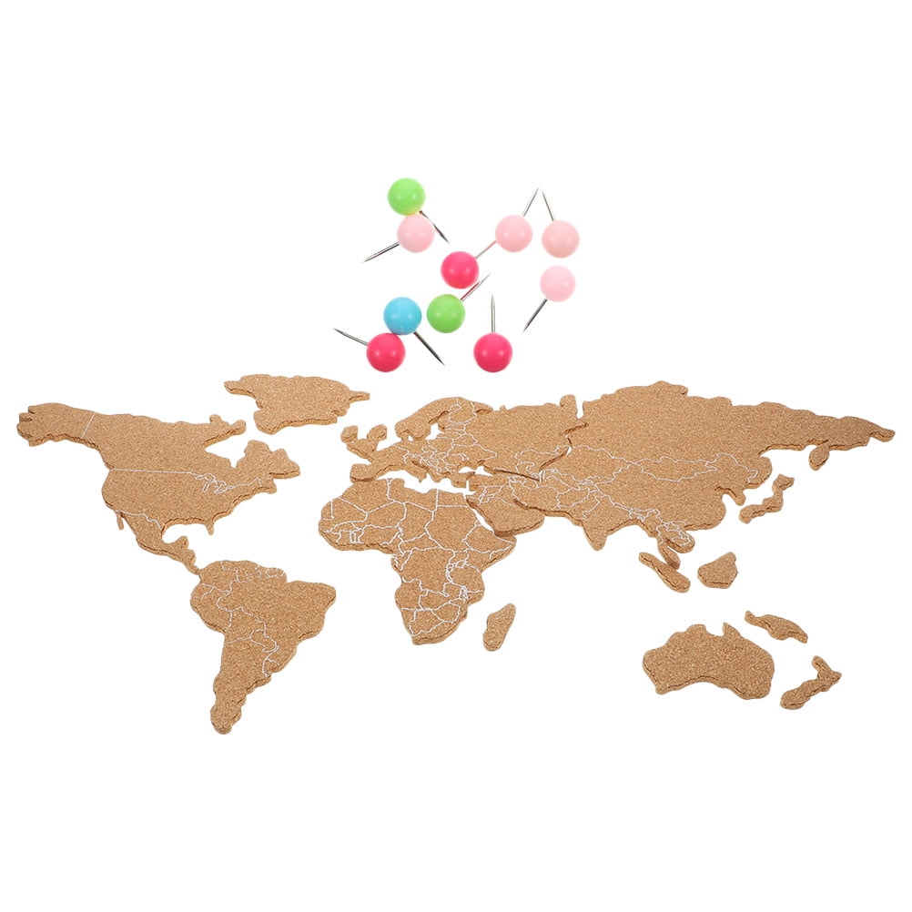 Hemoton 1 Set Cork Board World Map Bulletin Board Walls Self Adhesive ...