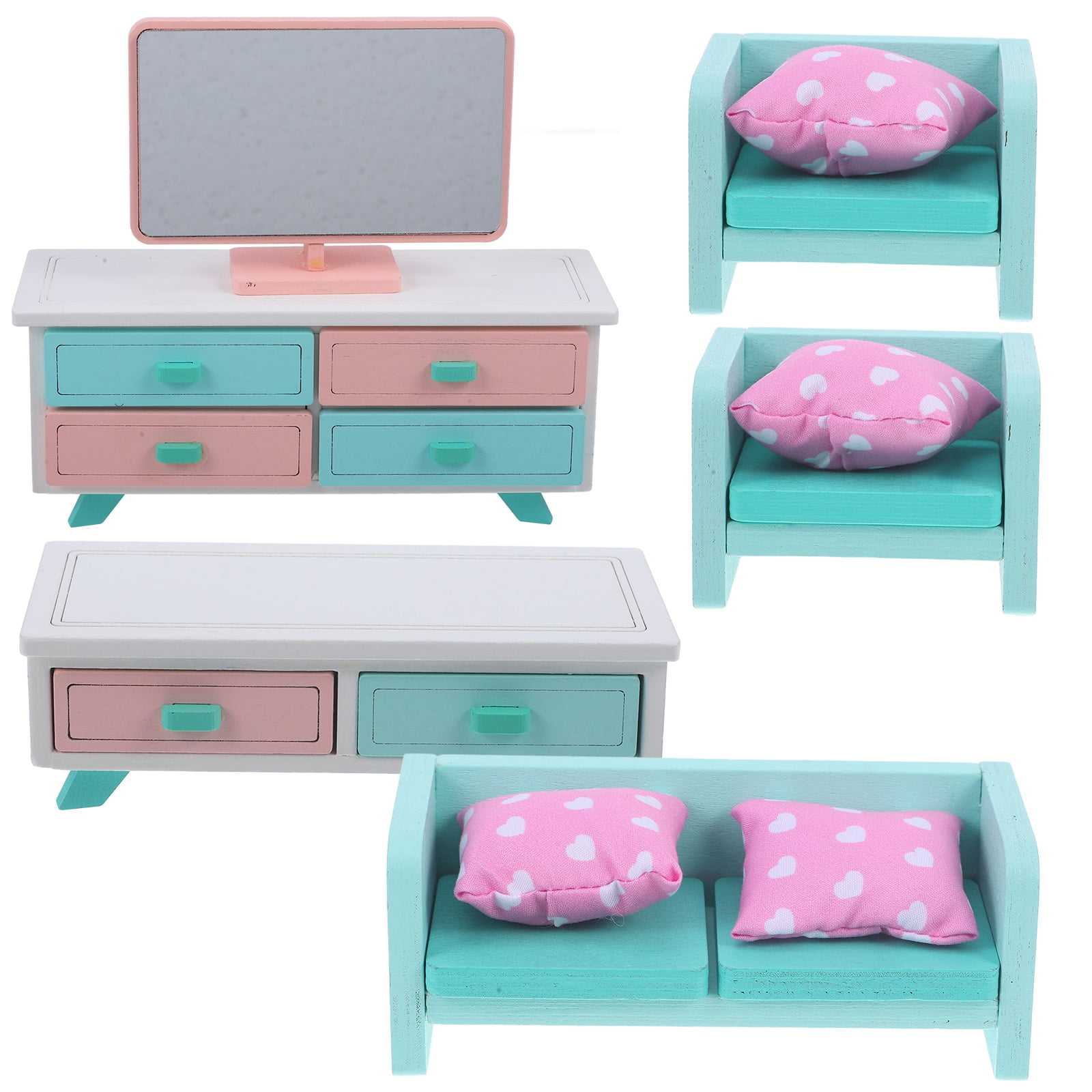 Hemoton 1 Set Cute Mini House Miniature Furniture Models Tiny House ...