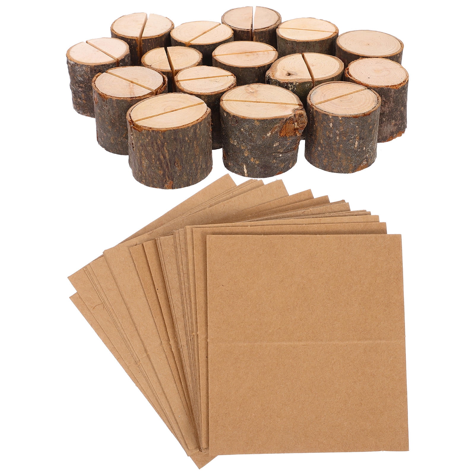 Hemoton 1 Set Desktop Place Card Clip Paper Card Stand Party Wooden ...