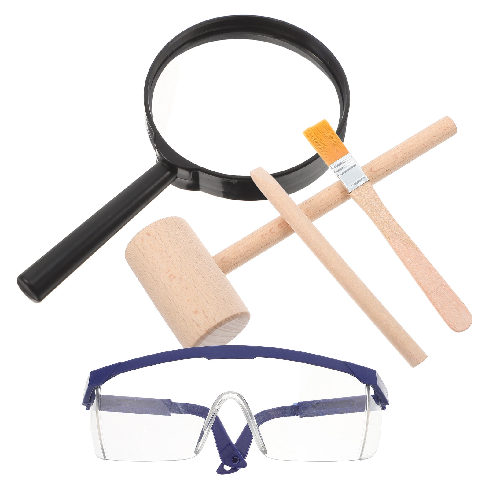 Hemoton 1 Set Dinosaur Fossils Dig Kit Wooden Digging Hammer Chisel ...