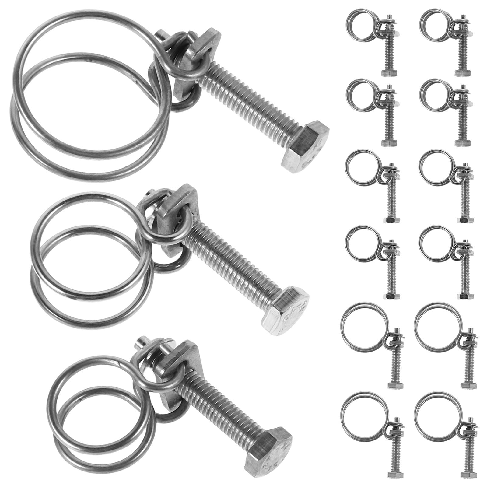 Hemoton 1 Set Double Wire Hose Clamp Tube Hose Clamps Pipe Hose Clamps ...
