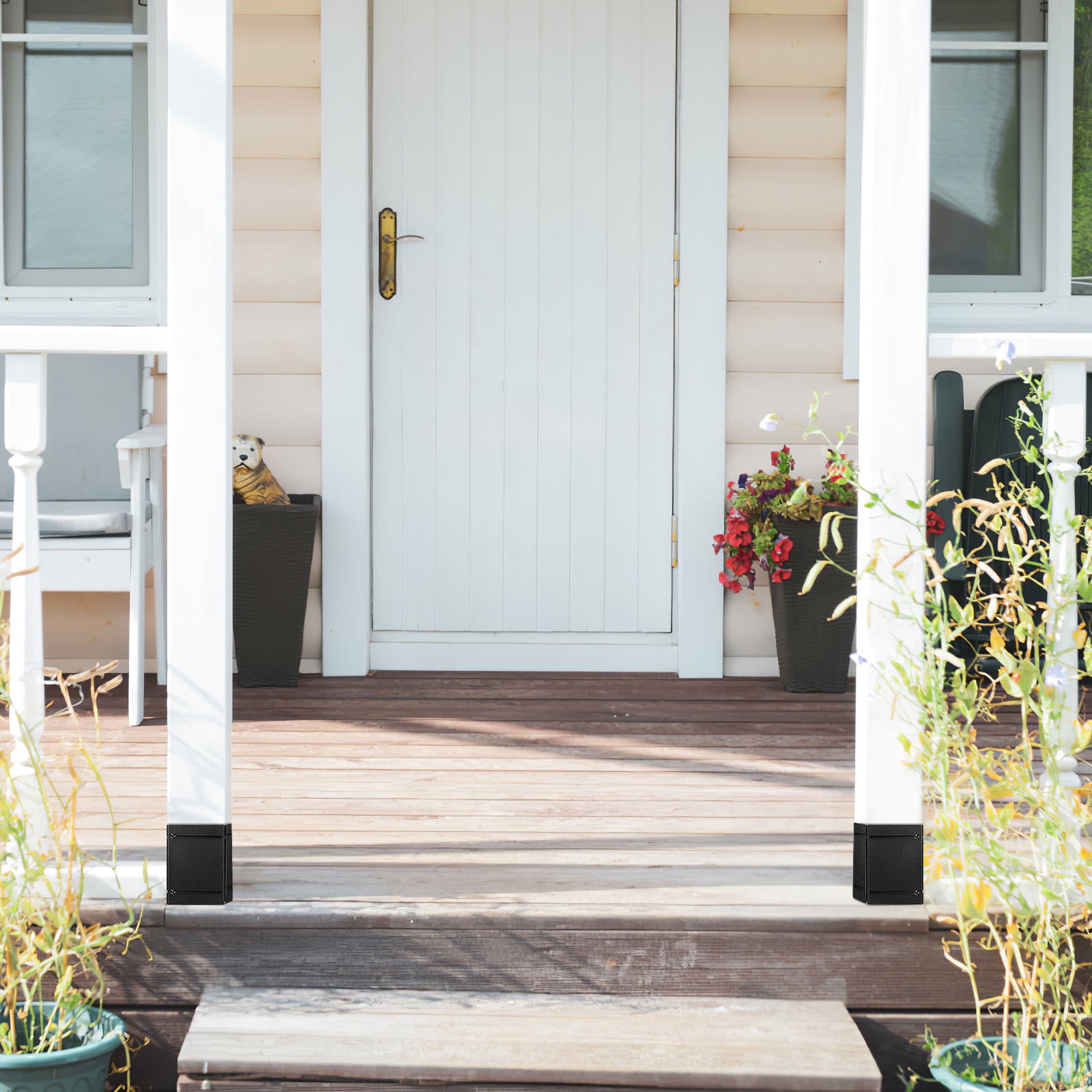 HEMOTON Adjustable Metal Fence Post Protector for Wooden Mailboxes and ...