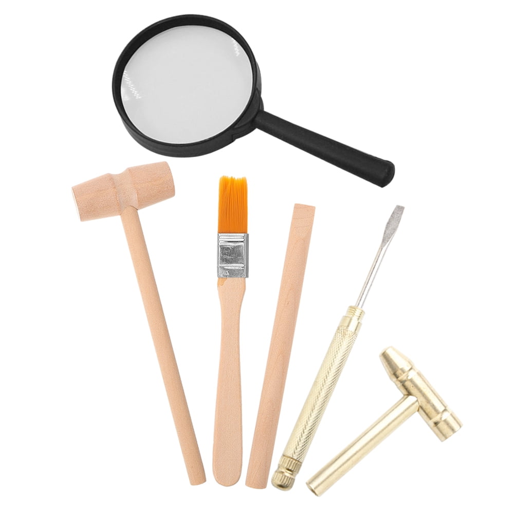 Hemoton 1 Set Gem Dig Kit Kids Hammer Chisel Brush Set Archaeological ...