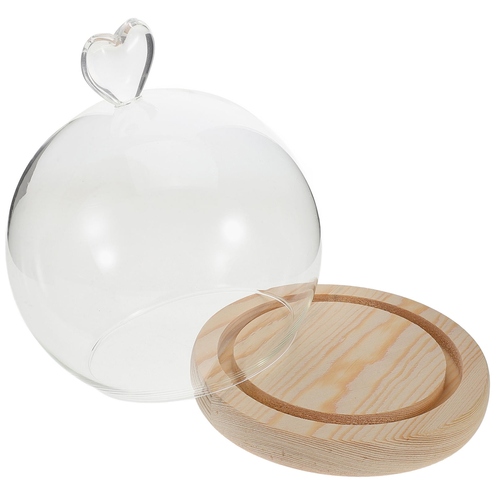 Hemoton 1 Set Glass Dome Display Case with Wood Base for Showcase Globe ...