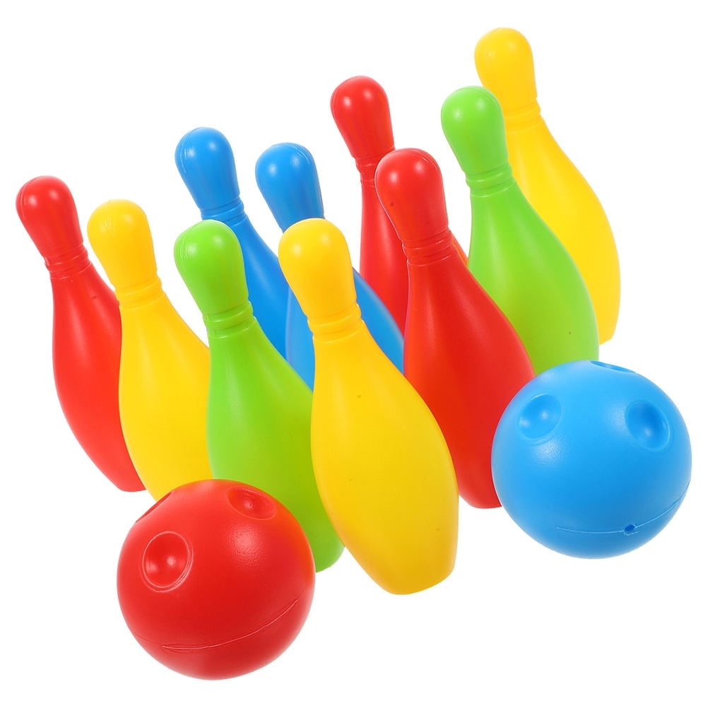 Hemoton 1 Set Kids Toy Bowling Set Plastic Bowling Pins with Ball ...
