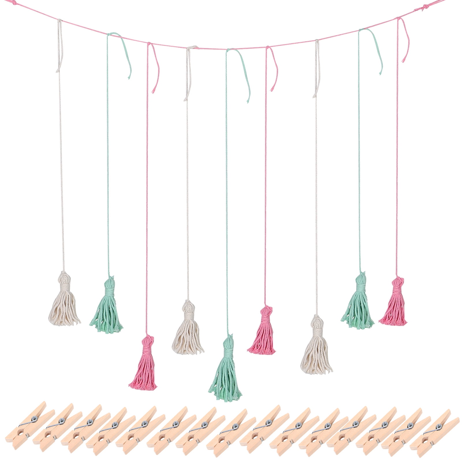 Hemoton 1 Set Macrame Photo Display Hanging Rope Wall Decor Boho ...