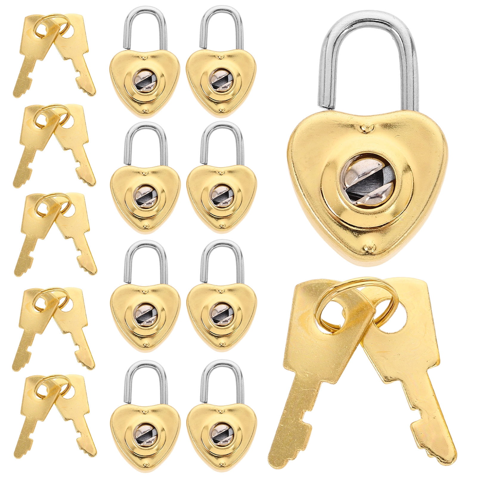 Hemoton 1 Set Mini Heart Shaped Padlock with Key Small Craft Lock Cute ...
