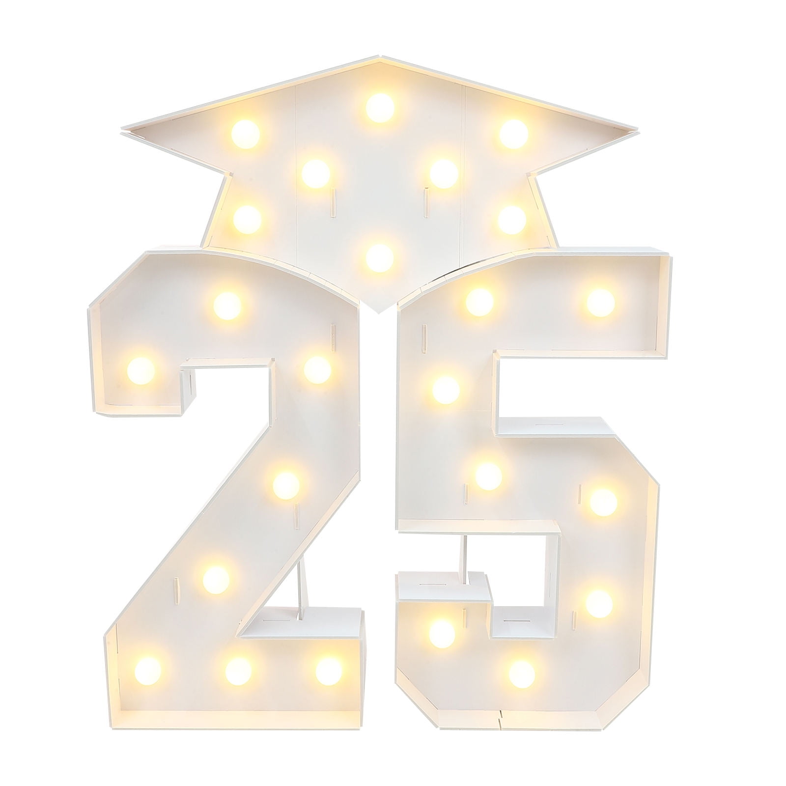 RENACLIPY 1Set Graduation Season LED Sign White Light Up Numbers Grad ...