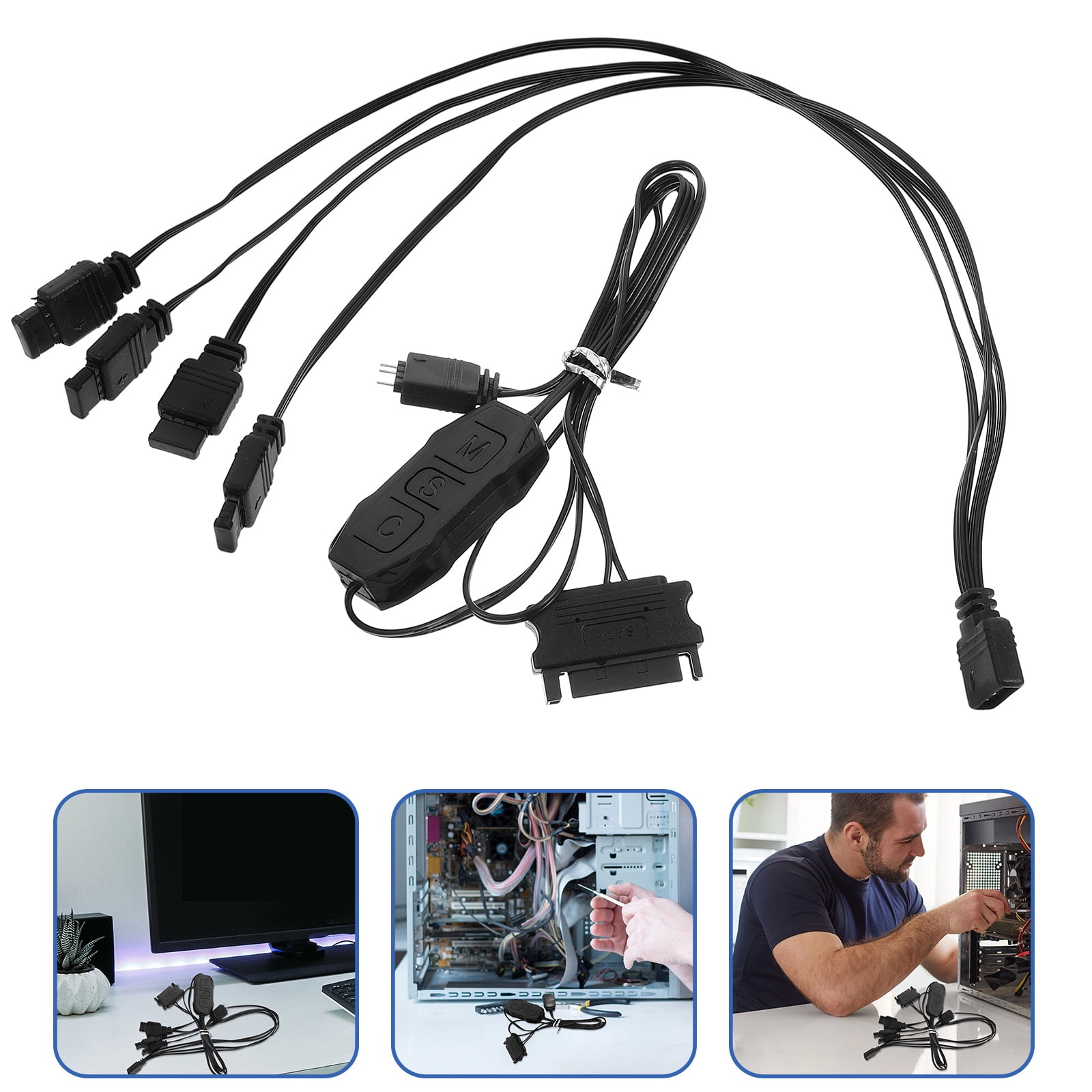 RENACLIPY RGB Lighting Effects Controller for PC, Black PVC, 1 Set ...