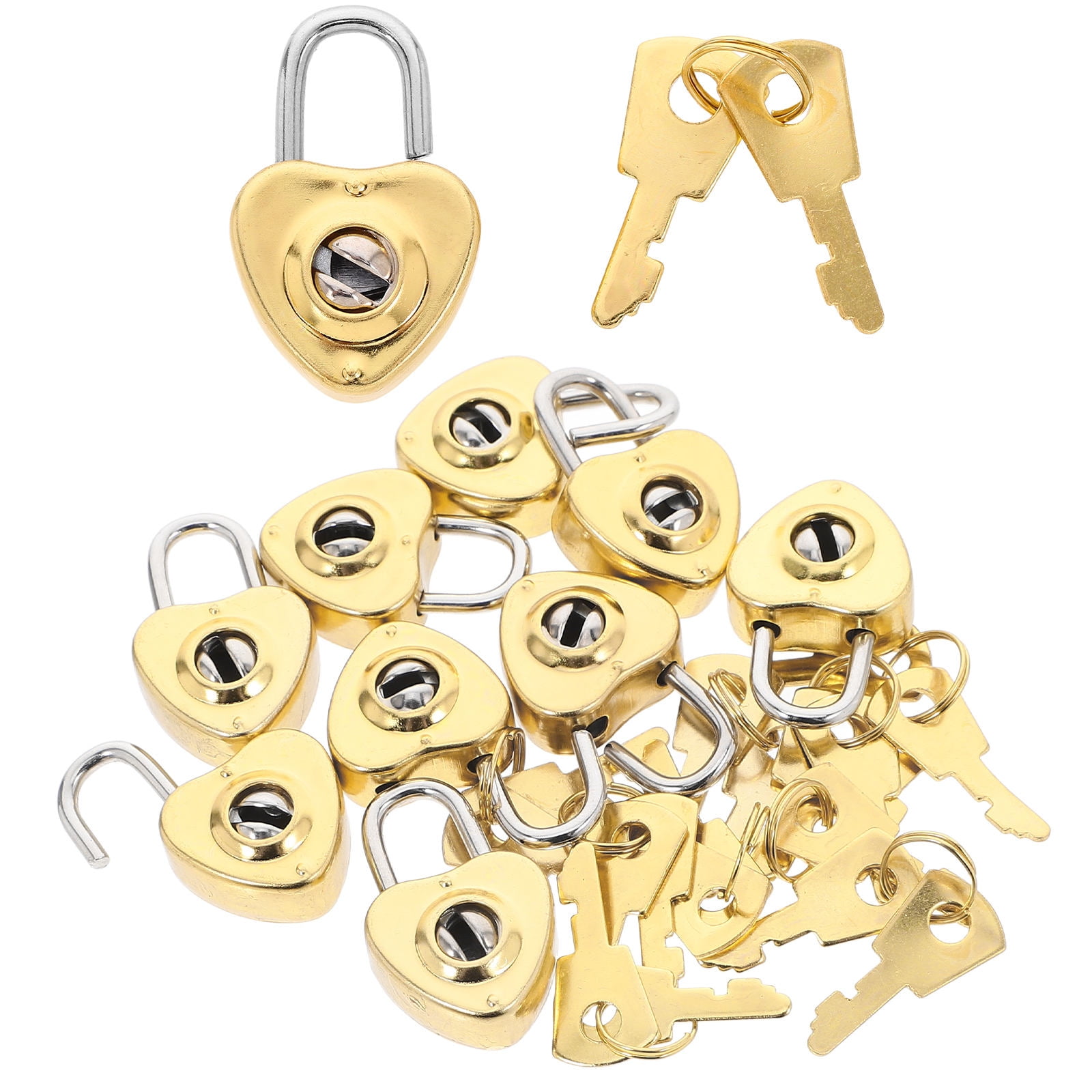 Hemoton 1 Set Small Heart Shaped Padlock with Key Mini Craft Lock Cute ...