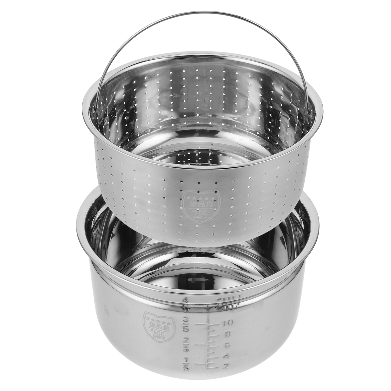 Hemoton 1 Set Stainless Steel Inner Pot Steamer Separator Rice Cooker ...