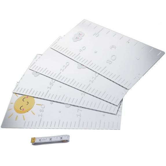 Hytrove Mirror Ruler Growth Chart Wooden 1 Set 47.2x5.9x0.04In ...