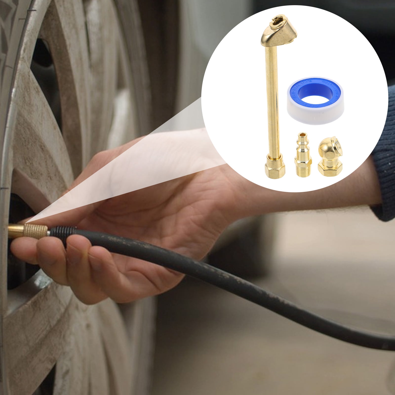 Hemoton 1 Set Of Tire Inflation Chuck Air Hose Quick Connect Fittings ...