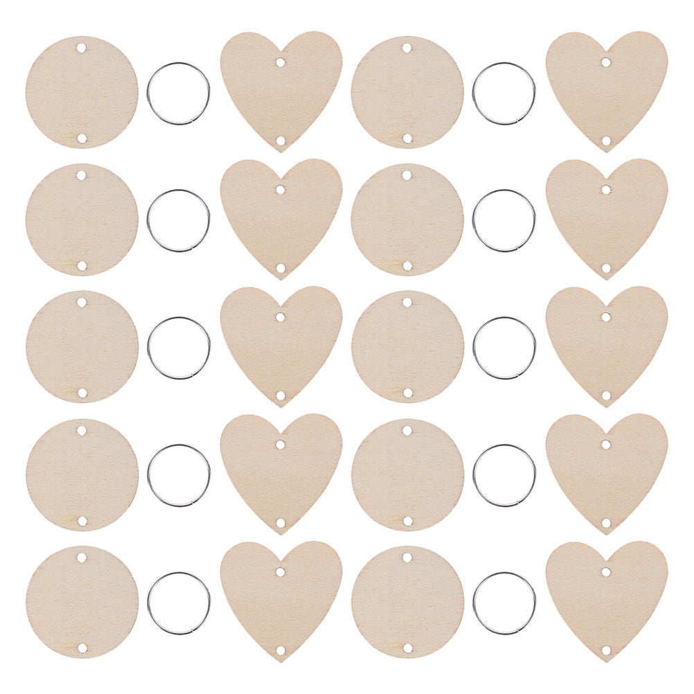 Hemoton 1 Set Unfinished Wood Charms Wooden Ornaments For Crafts Wooden ...