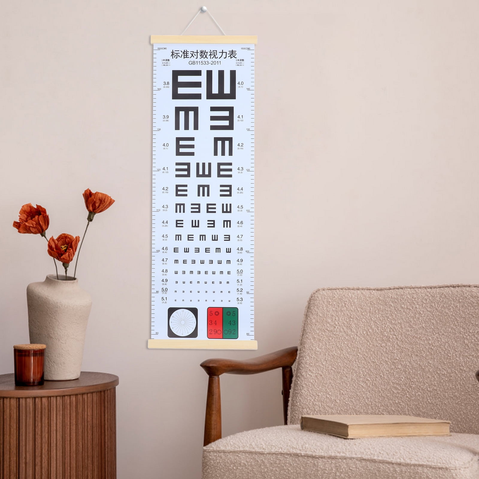 Hemoton 1 Set Visual Testing Eye Chart For Kids Test Portable Eye Chart ...