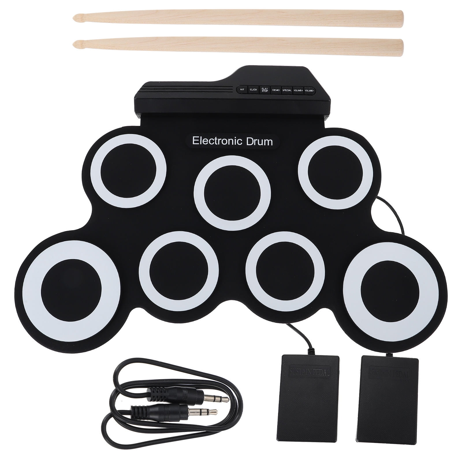 Phenofice Electric Drum Set Black for Music Playing with Pure Sound ...