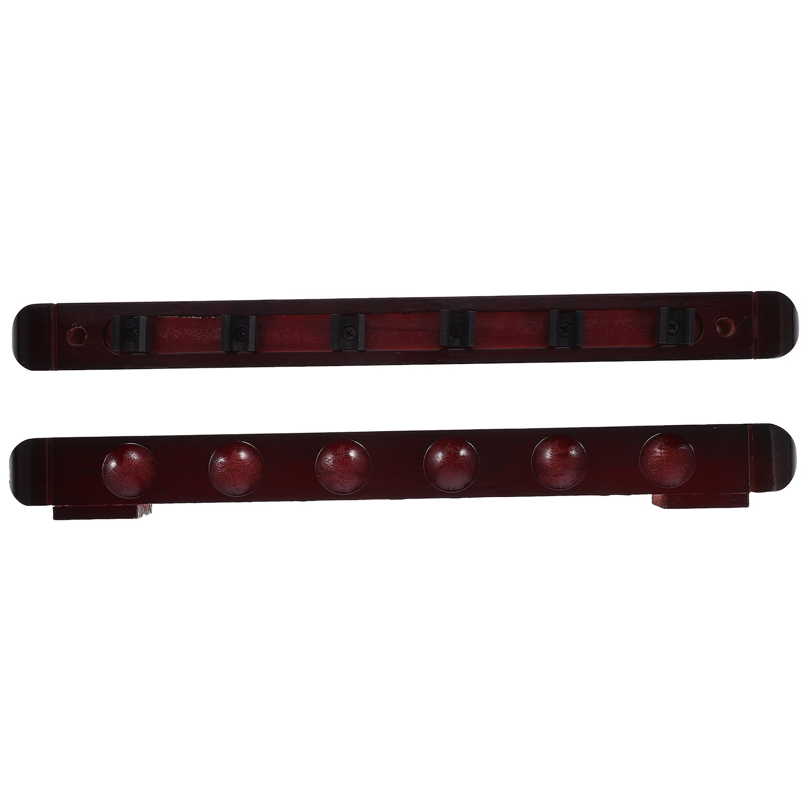 HEMOTON Wood Pool Cue Rack for Home Dark Brown Wall Mount with 1 Set ...