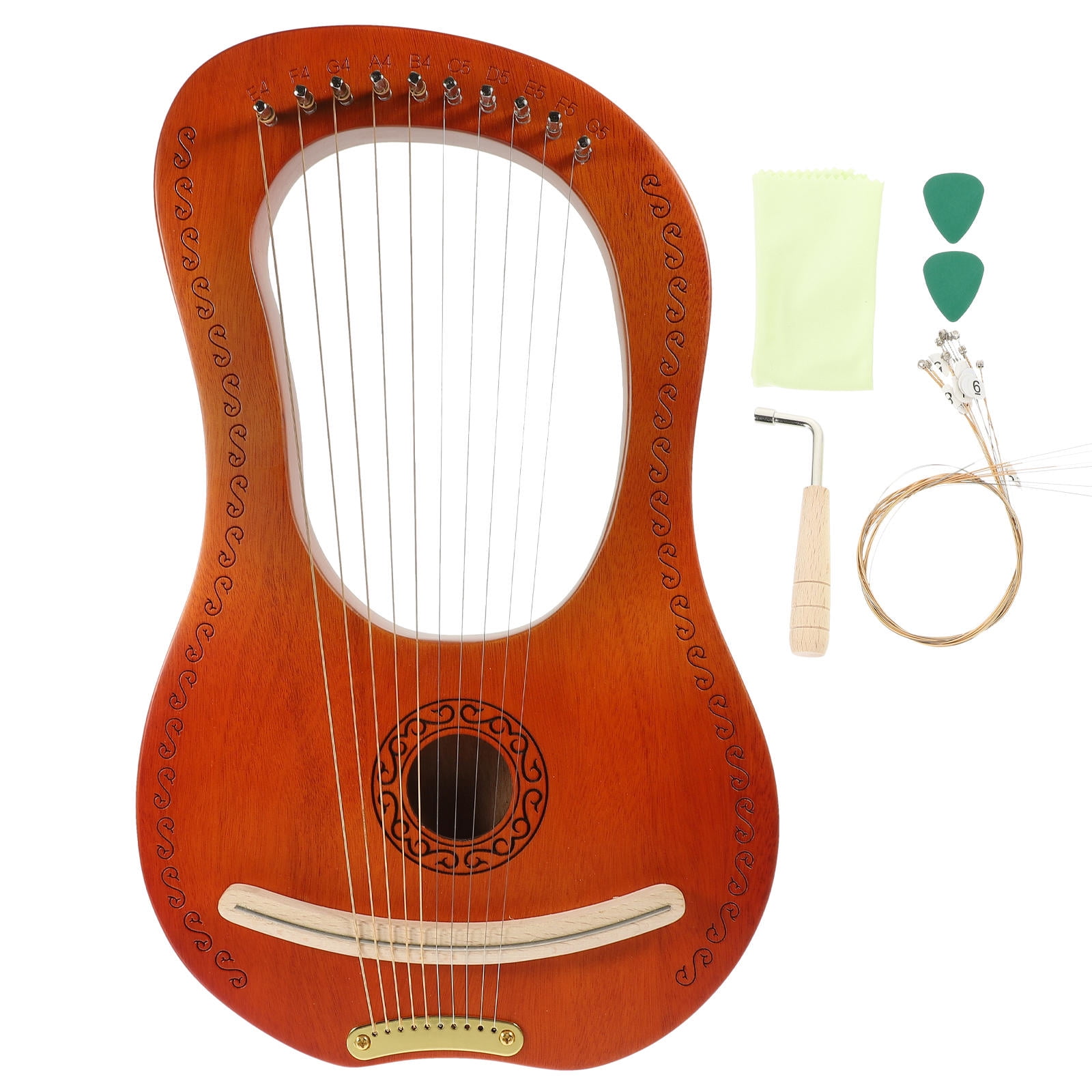 Hemoton 1 Set of Wooden Harp Musical Instrument for Adult 10 Strings ...