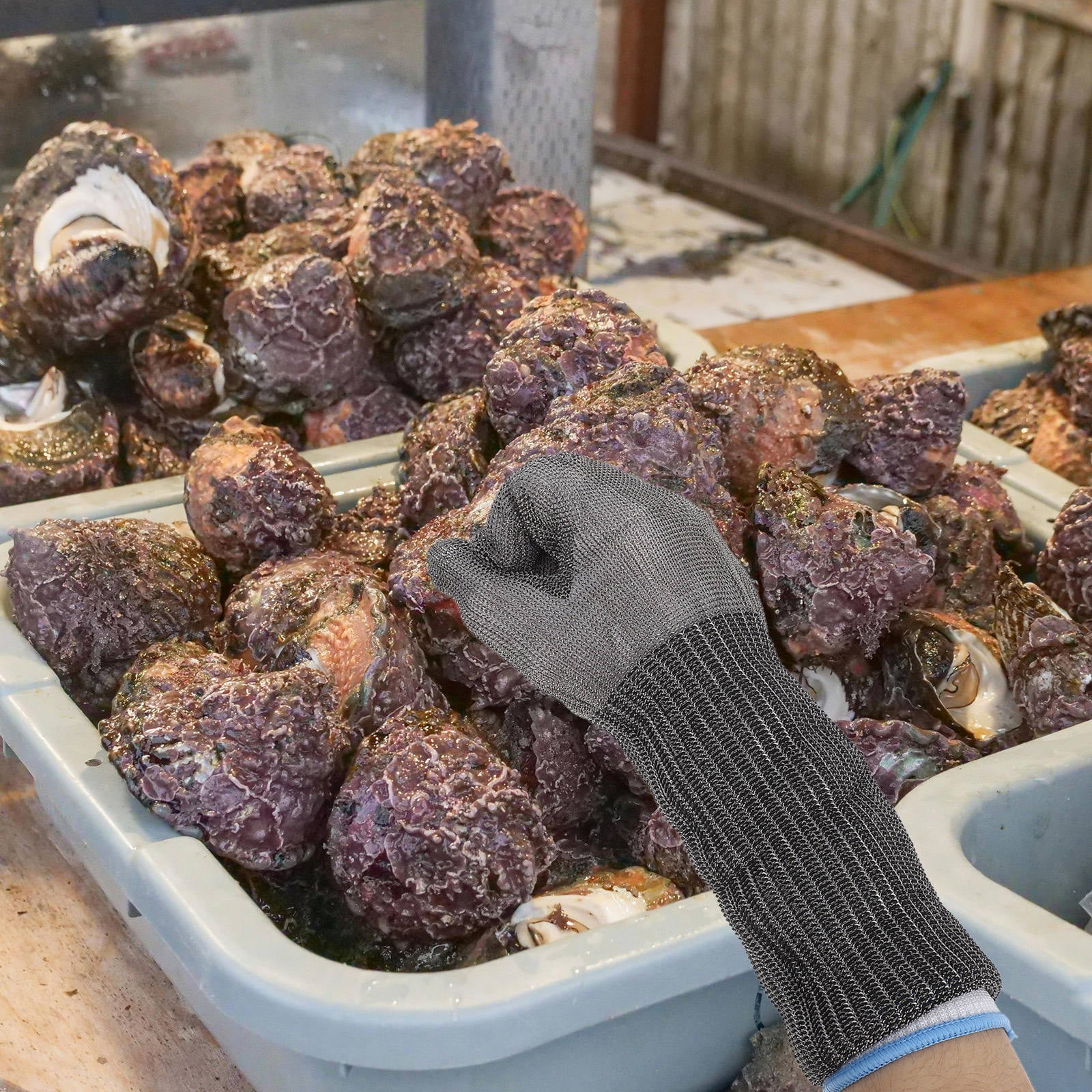 HEMOTON Stainless Steel Wire Gloves for Kitchen Use Extended Length Cut ...