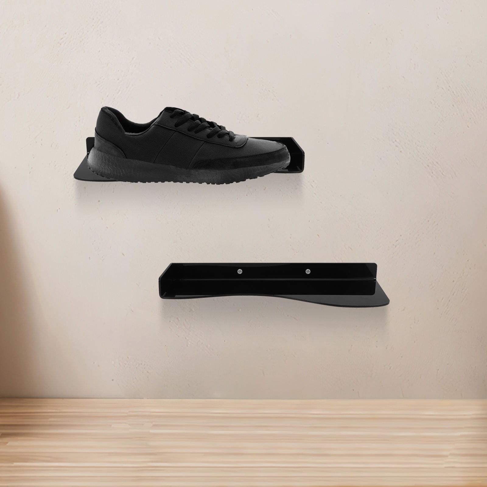 Hemoton 1 set Wall Mounted Acrylic Shoe Display Rack Adjustable ...