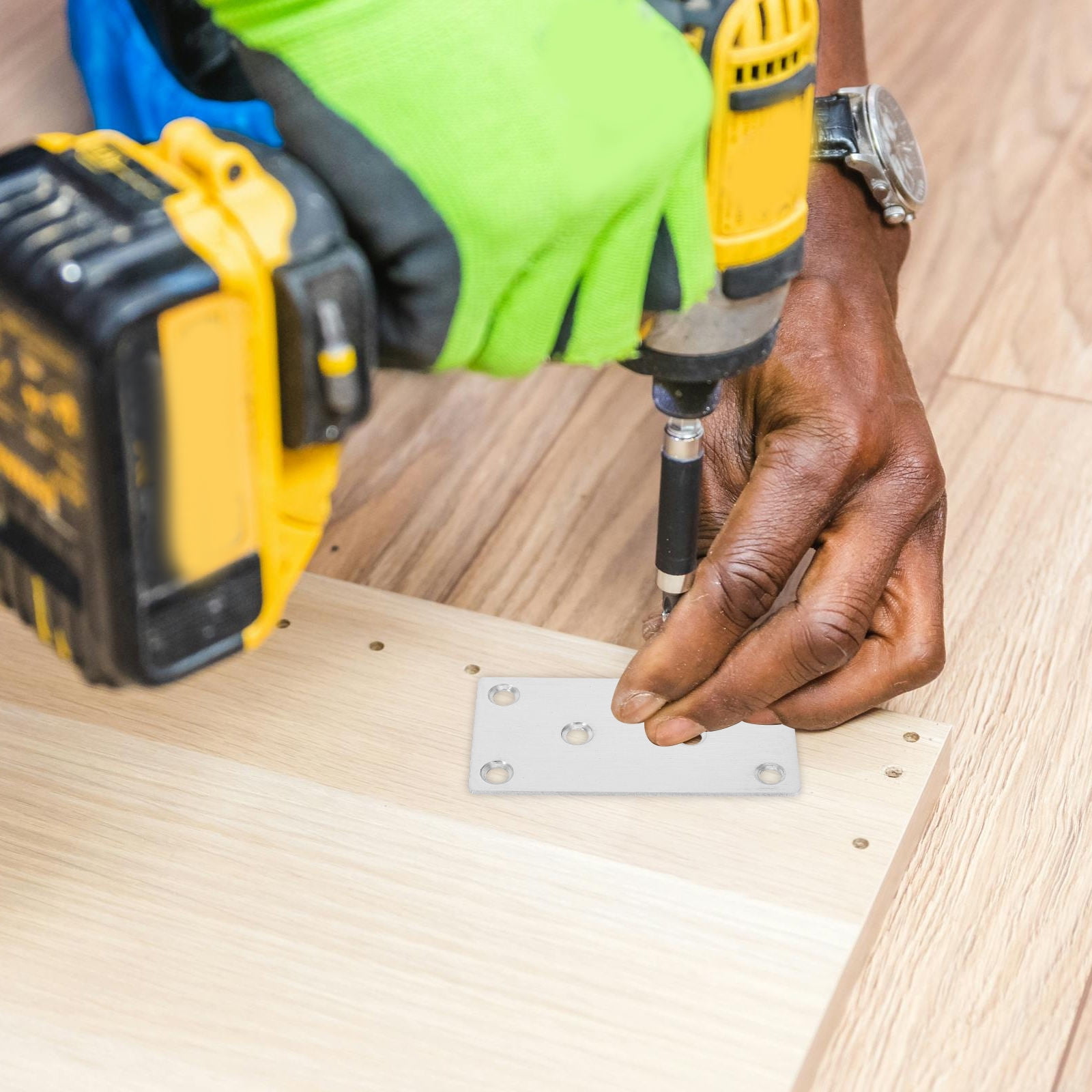 Hemoton 10 Pcs Flat Corner Brace Plate Stainless Steel Joining Plate ...