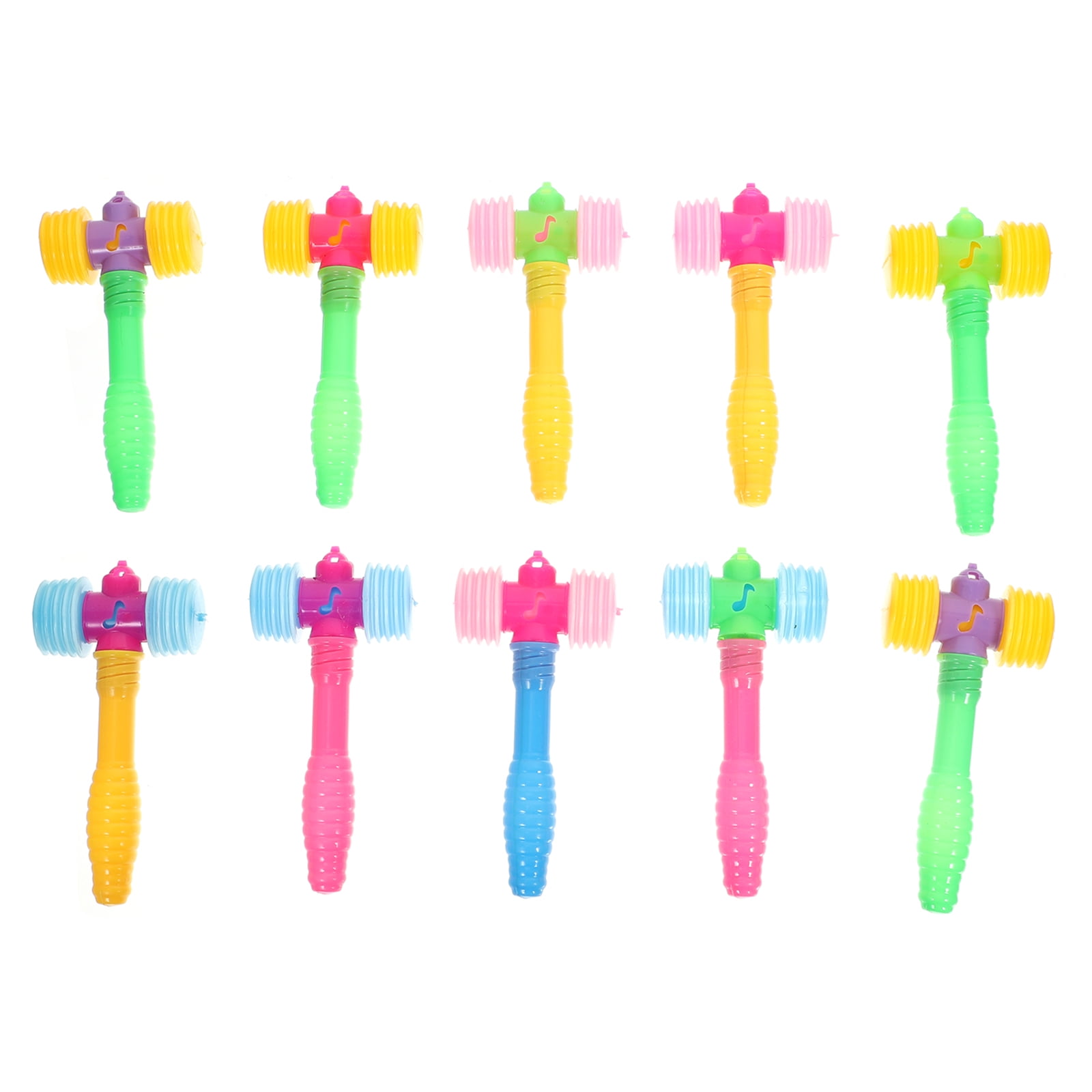 Hemoton 10 Pcs Hammer Pounding Toys Plastic Squeaky Hammer Toys Kids ...
