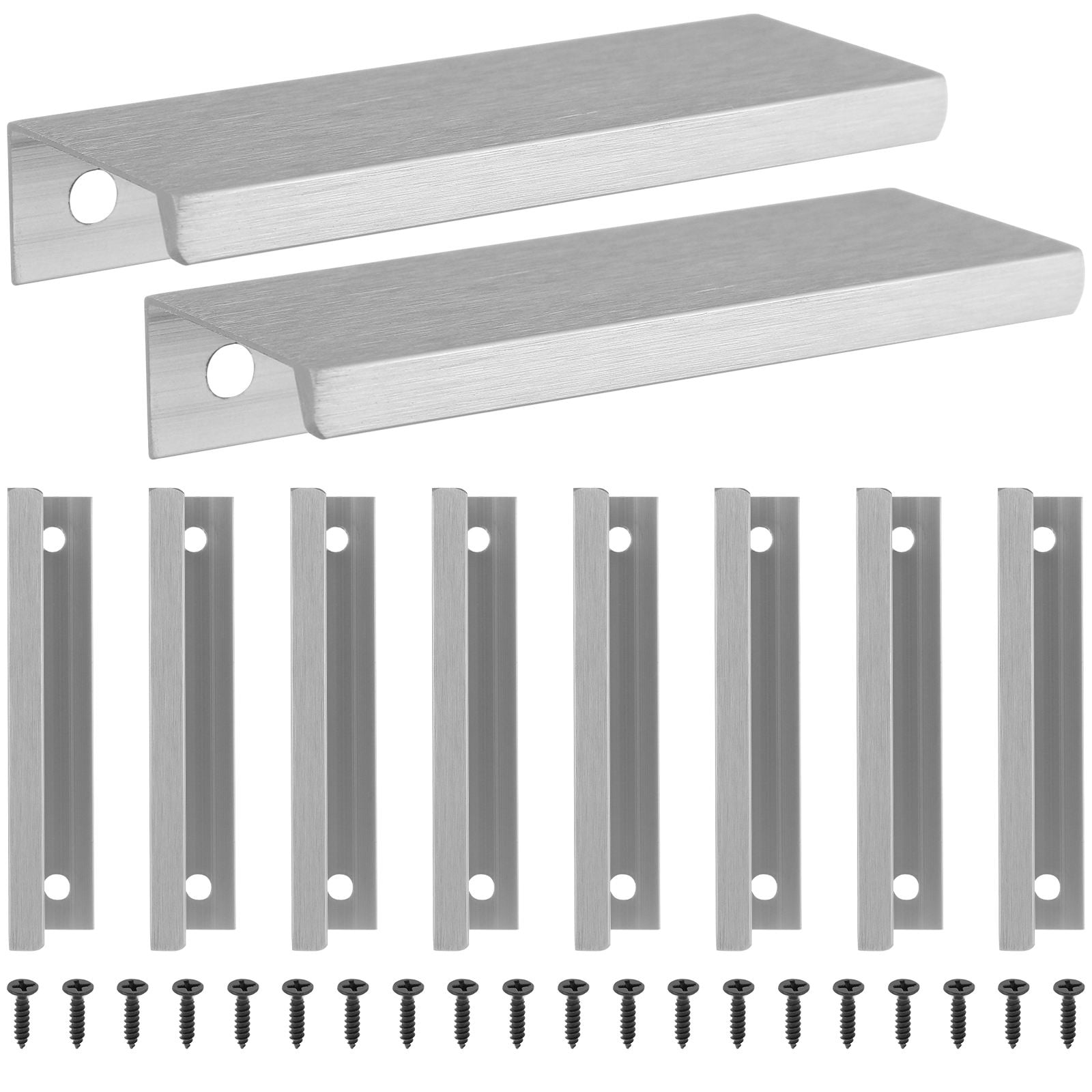 Hemoton 10 Pcs Hidden Drawer Pulls Kitchen Cabinet Hardware Light Grey ...
