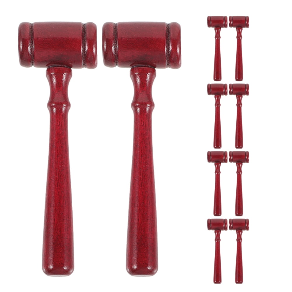 Hemoton 10 Pcs Judge Gavel Prop Mini Wooden Hammers Favors Judge Gavel ...