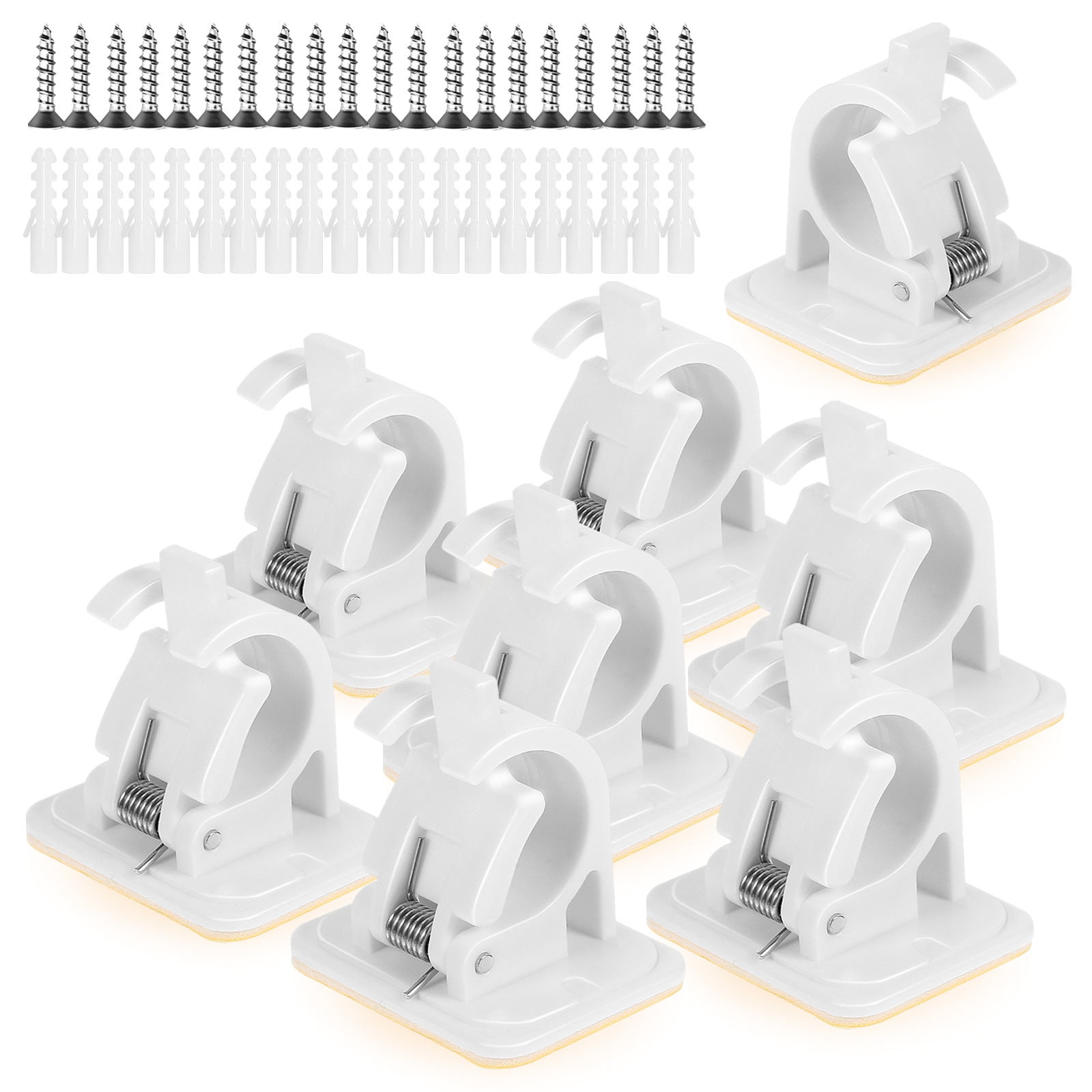 Hemoton 10 Pcs Self Adhesive Curtain Rod Brackets Towel Rods Holders ...