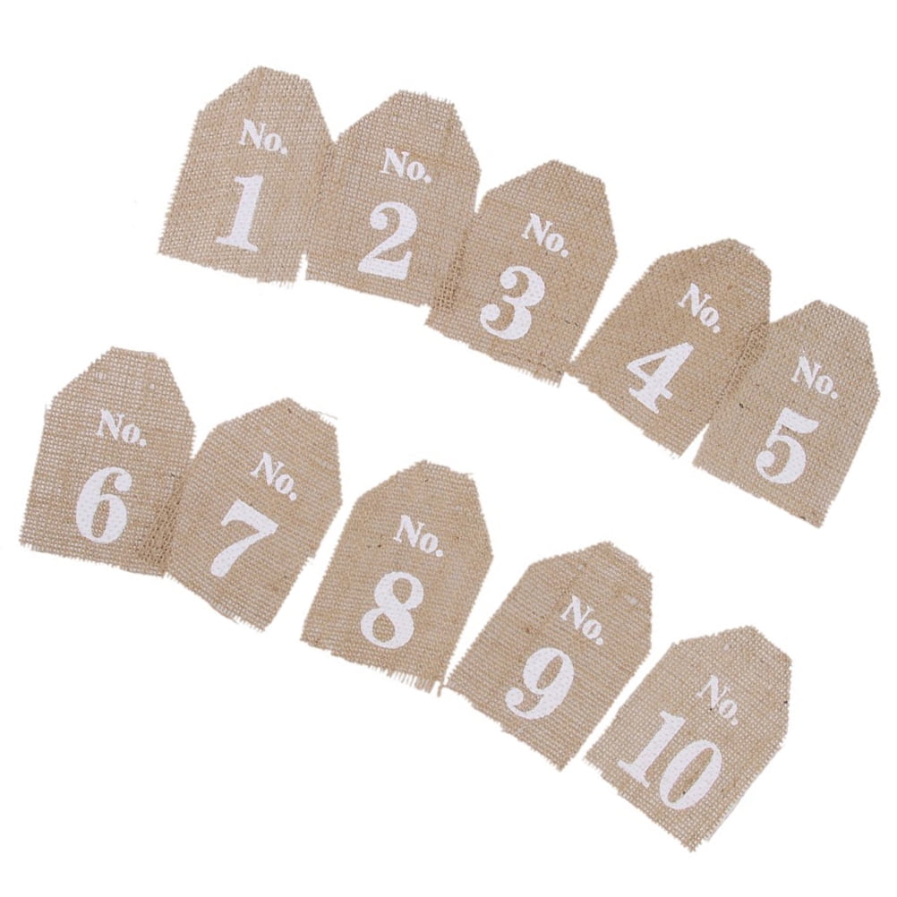 Hemoton 10 Pcs Wedding Name Tag Paper Place Card Birthday Burlap Banner ...