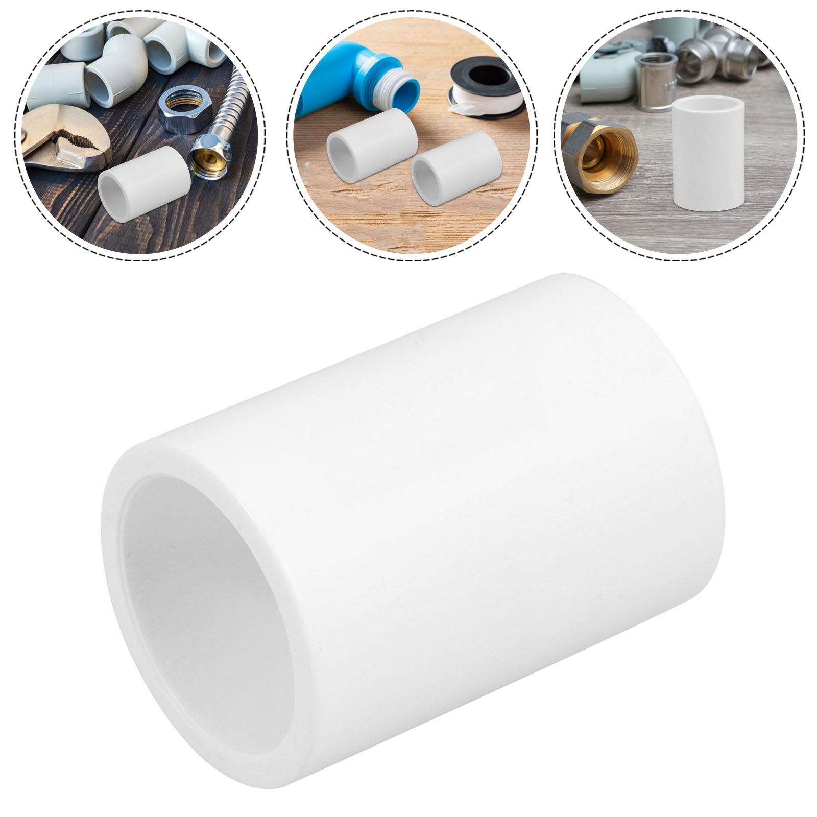 Hemoton 10 Pcs White Sch40 Pvc Pipe Connectors Slip Socket Adapters ...