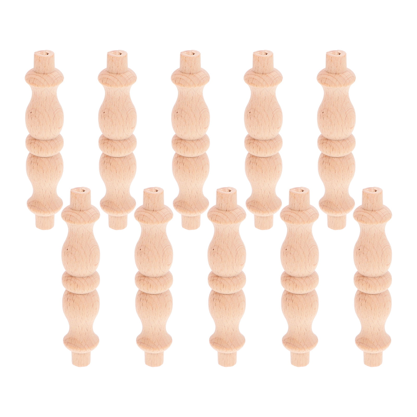 Hemoton 10 Pcs Wood Spindles for Staircase Indoor Unfinished Craft ...