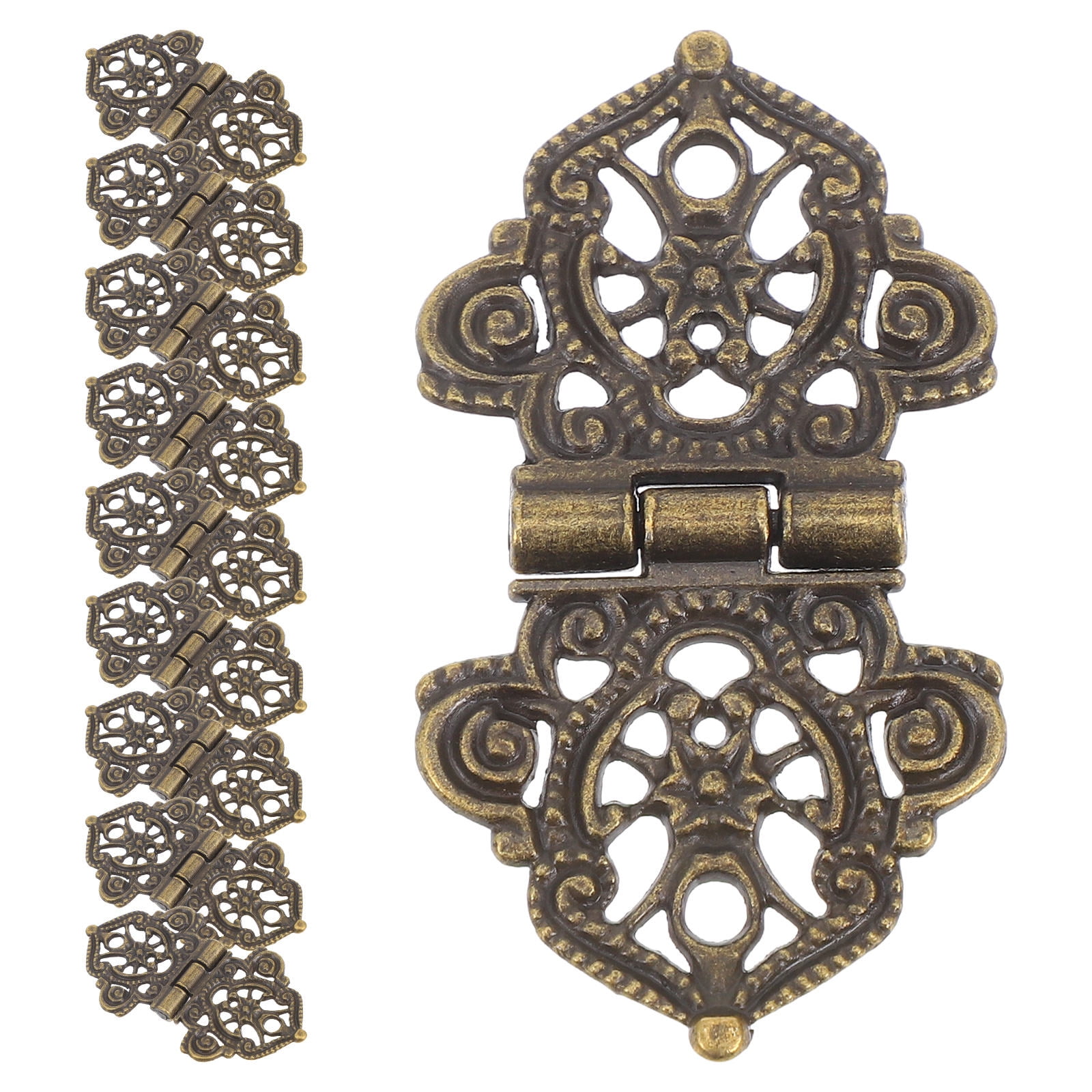 Hemoton 10-Pack Vintage Bronze Decorative Hinges Zinc Alloy Small Metal ...