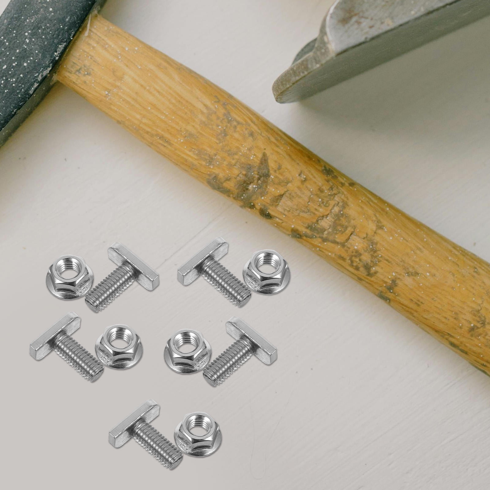 Hemoton 10 Sets Stainless Steel M8 Thread T-Slot Bolt and Bolt Set for ...
