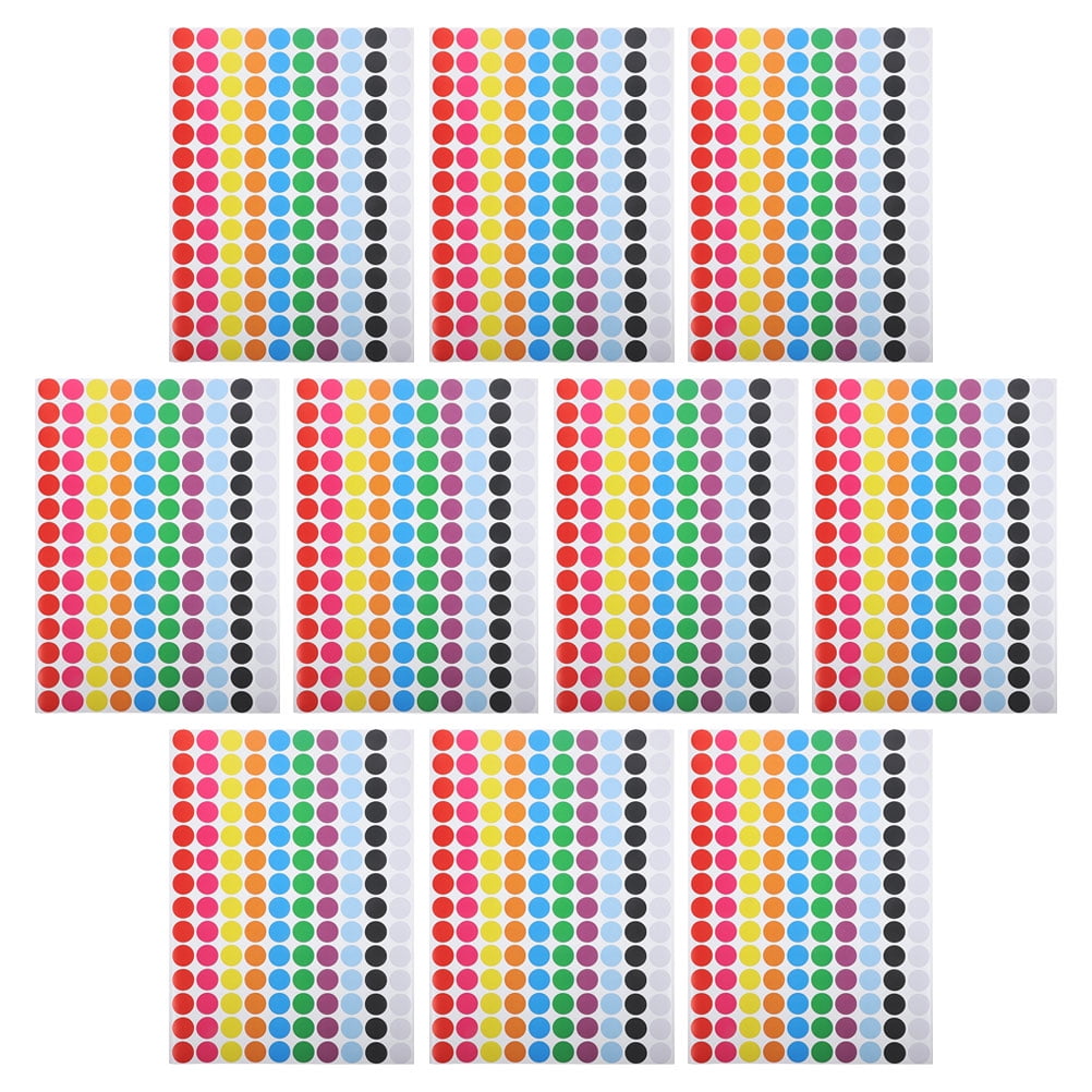 Hemoton 10 Sheets Color Sorting Dot Stickers For Garage Sale And Poster ...