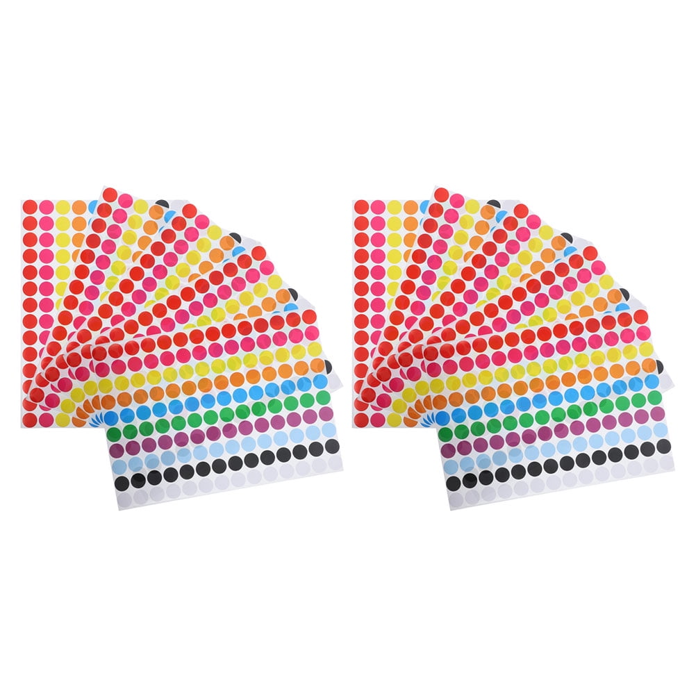 Hemoton 10 Sheets Colorful Round Dot Stickers For School Diy Projects ...