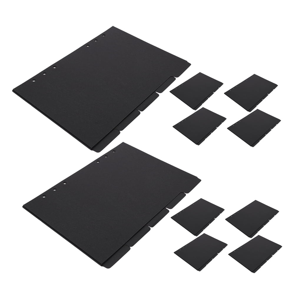 HEMOTON Black Paper Binder Dividers with Writable Tabs for Loose Leaf ...
