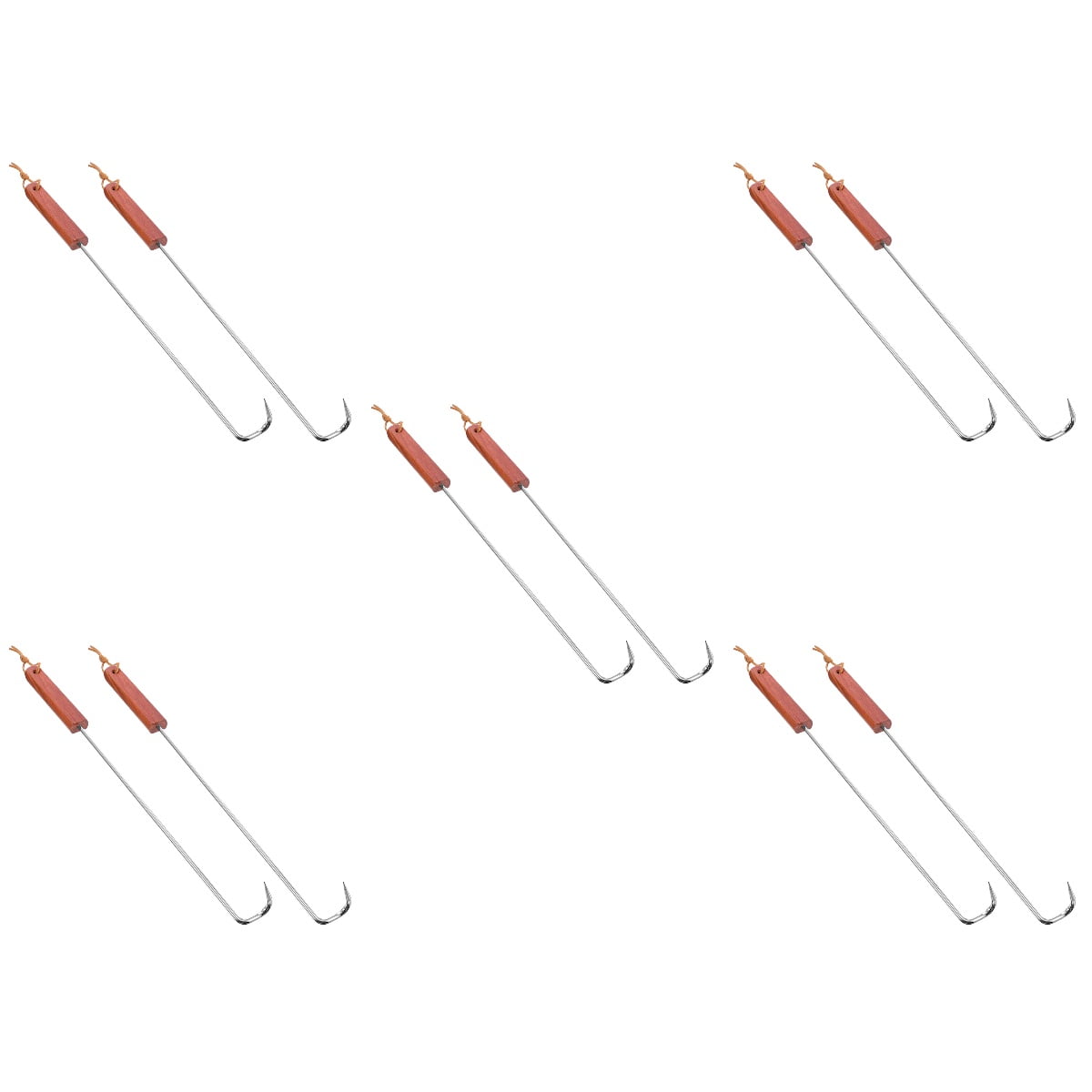 Hemoton 10 pcs Barbecue Fork Steak Grill Fork Meat Splitting Hook ...