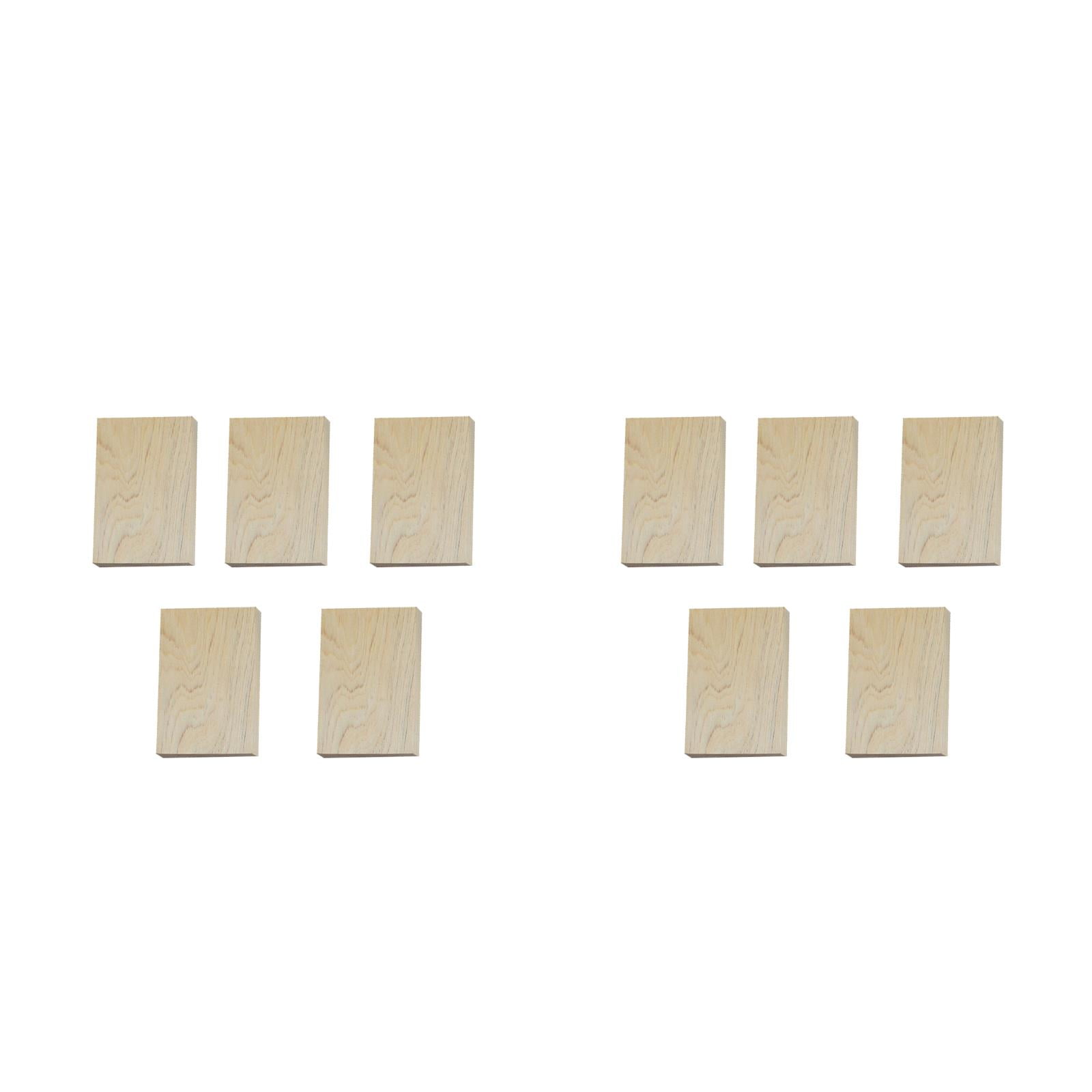 Hemoton 10 pcs Rectangular Small Wooden Craft Cutout Precise Cutting ...