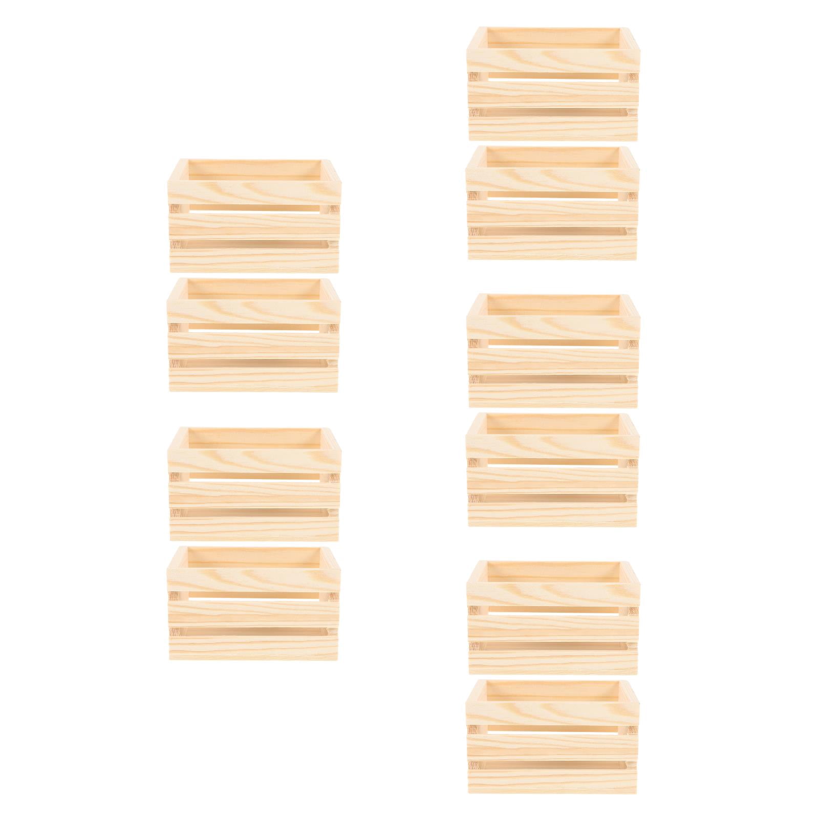 Hemoton 10 pcs Small Wooden Crates Dollhouse Decor Miniature Wood ...