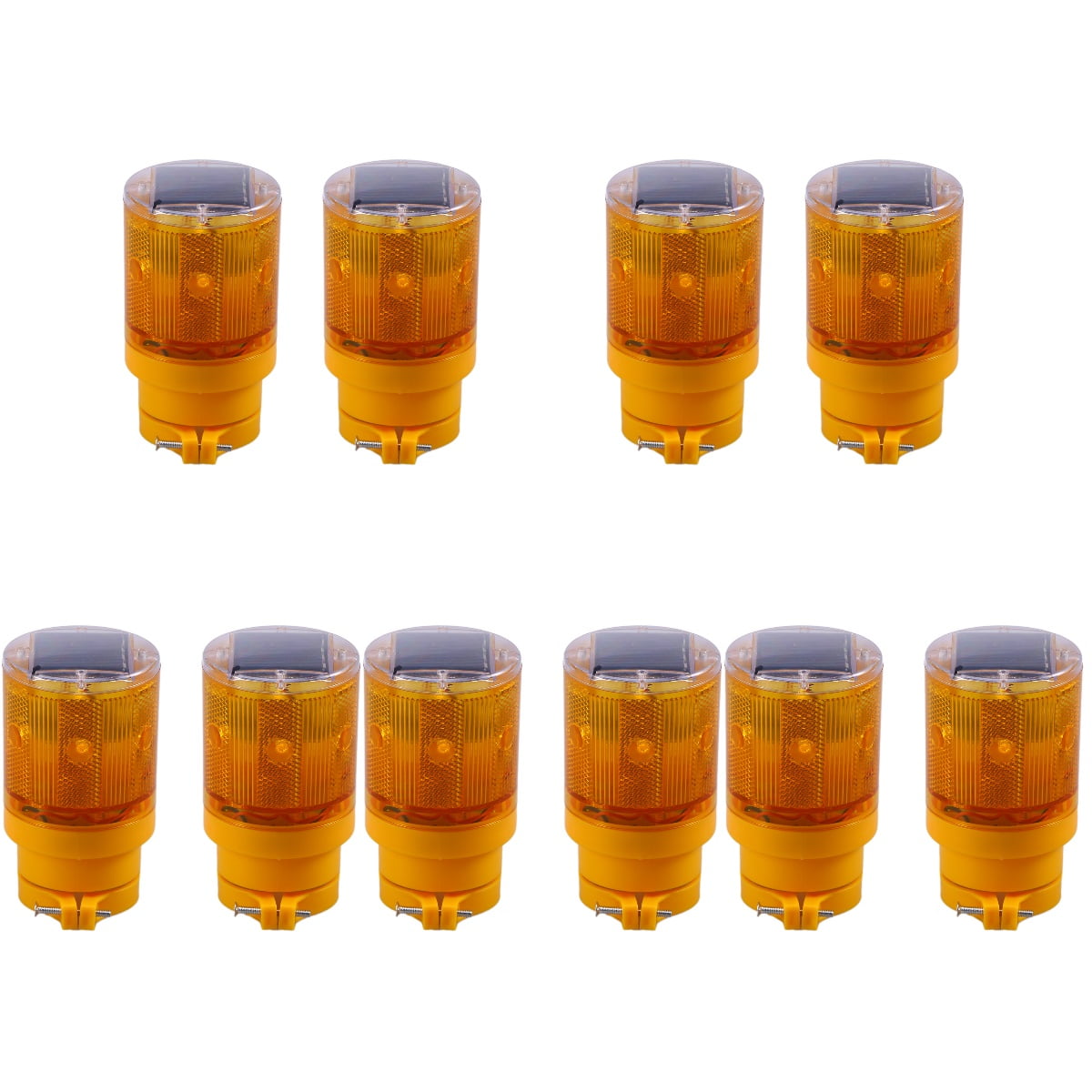 Hemoton 10 pcs Solar Traffic Light Flashing Barricade Emergency Strobe ...