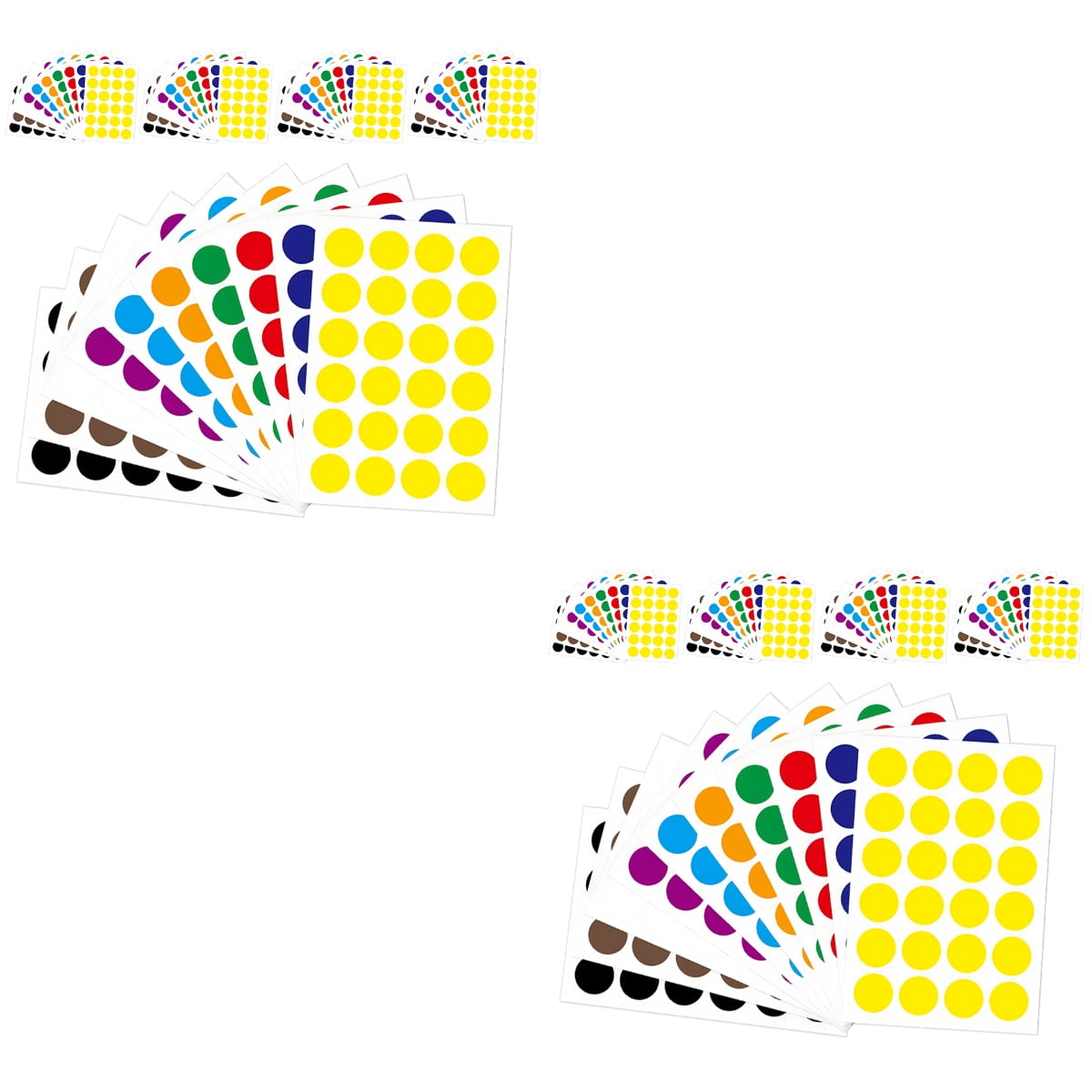 Hemoton 100 Sheets Circle Dot Stickers Label Dots Stickers Colored ...