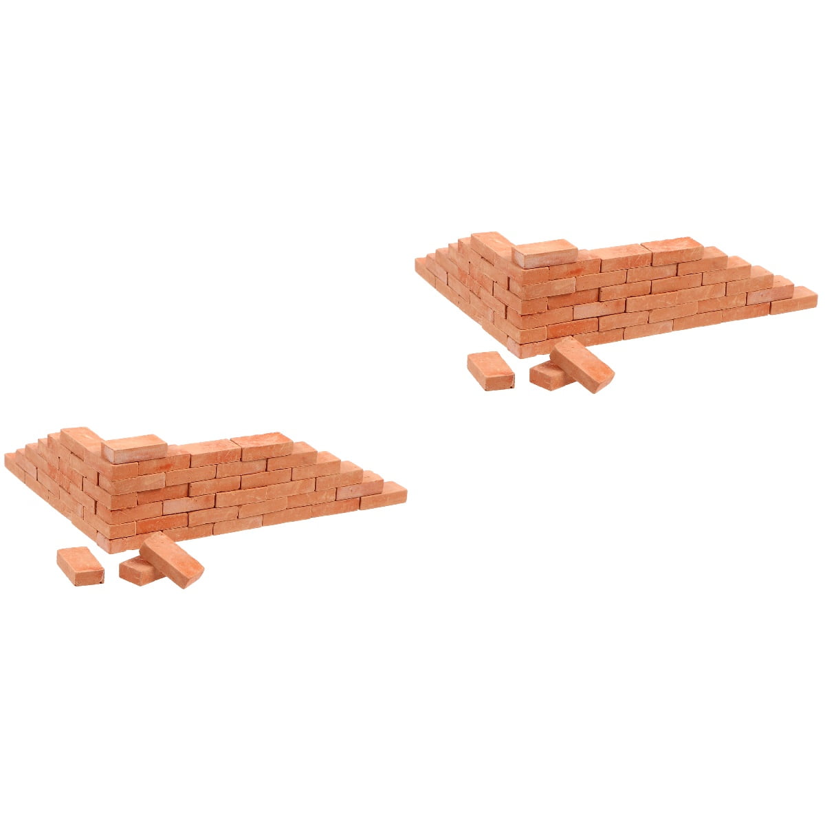 Hemoton 100 pcs 1: 16 Red Clay Wall Bricks Model Brick Building Set ...
