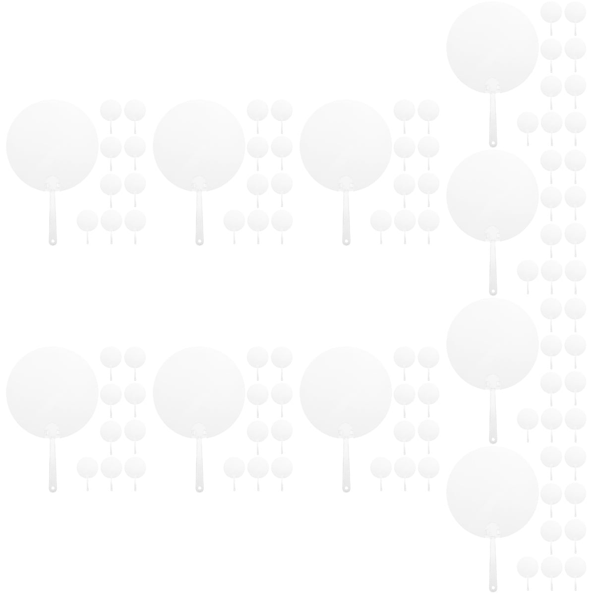 Hemoton 100 pcs Blank Hand-printed Diy Fans Transparent Round Fans Kids ...