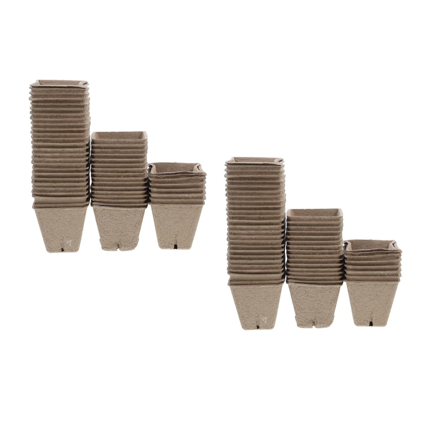 HEMOTON MLINS 100 pcs Square Peat Pots for Seedlings Paper Nursery ...