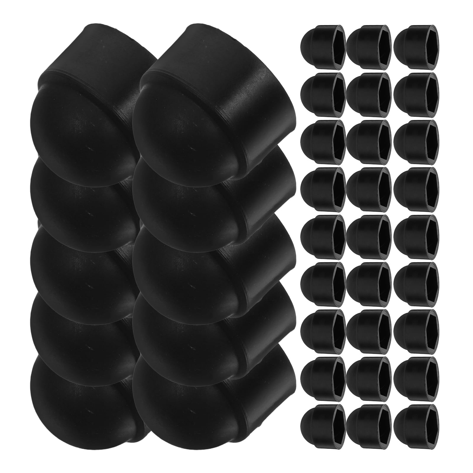 Hemoton 100PCS Hex Nut Cover Black Plastic Dome Nut Protection Cap Hex ...